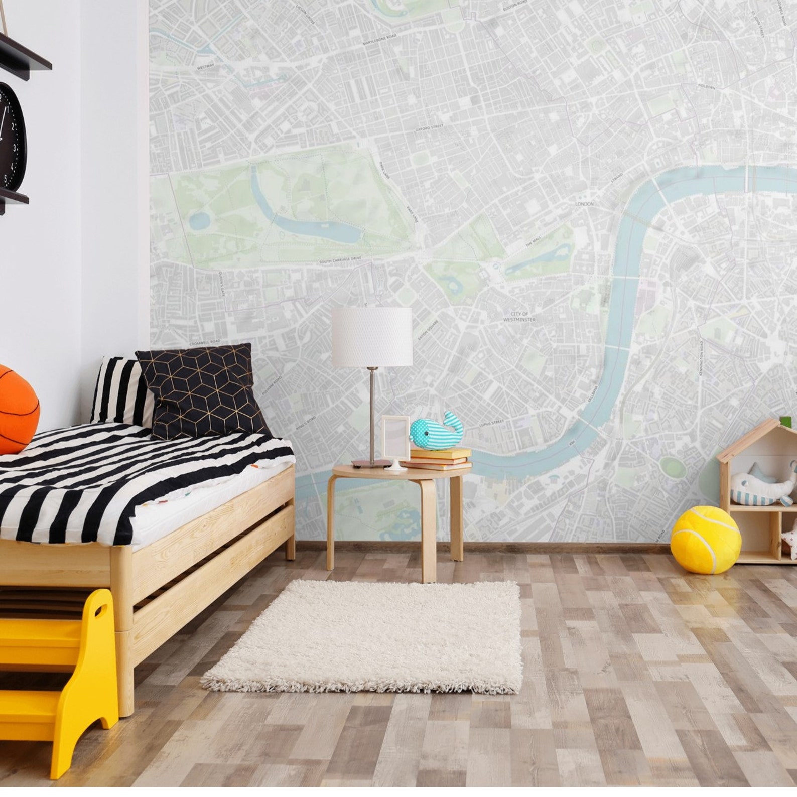 Wall Mural Custom Map Peel and Stick Wallpaper Oversized Map Pastel ...