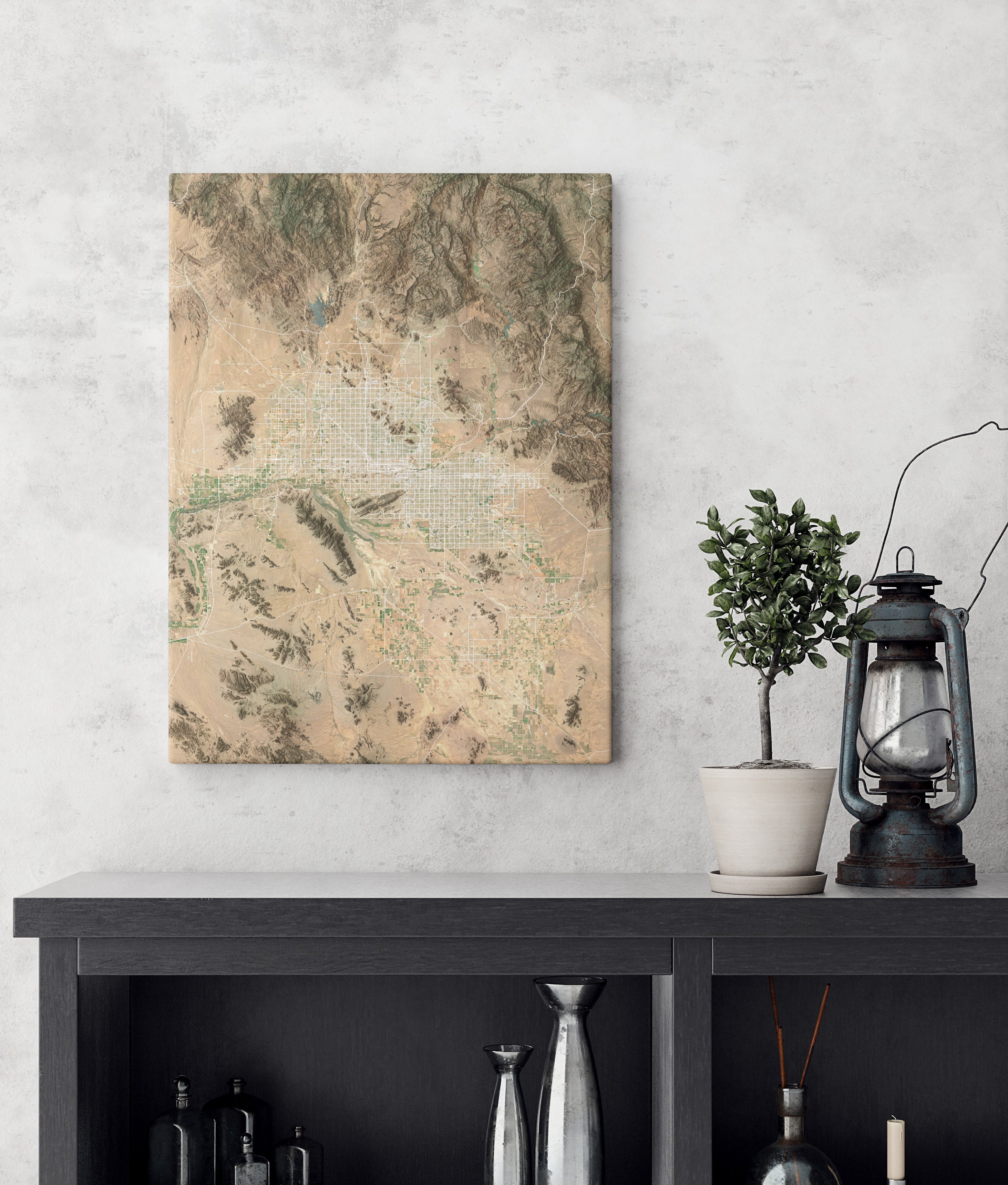 Custom Satellite Map With Enhanced Terrain and Roads for Anywhere in ...