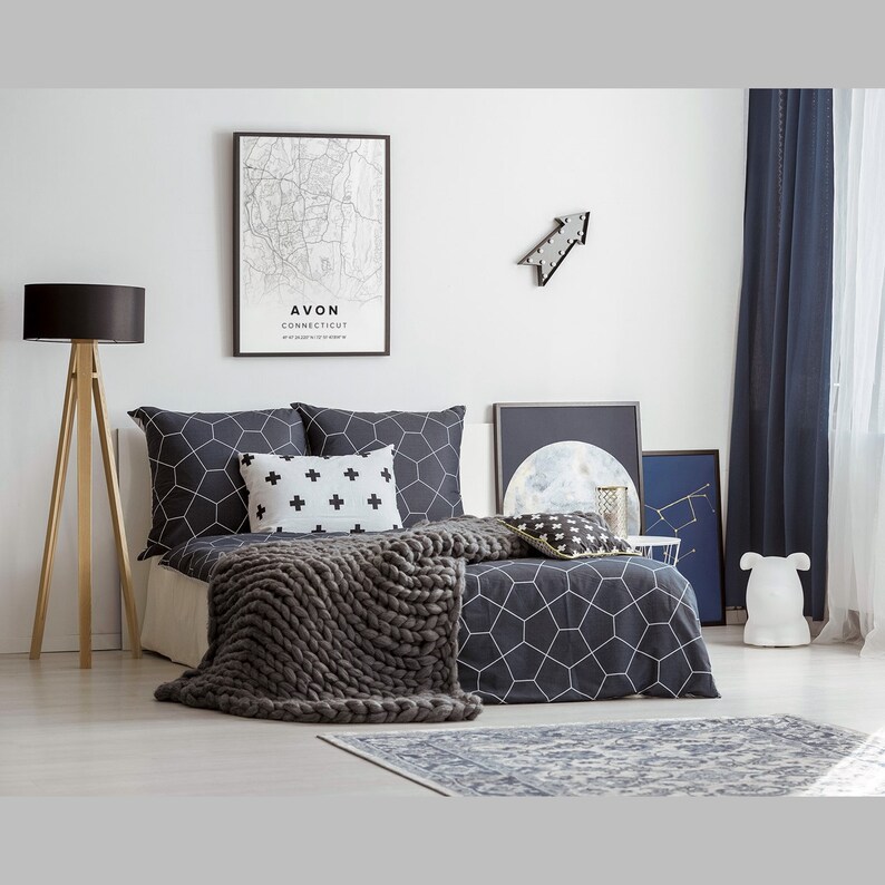 Avon Connecticut Town Street Wall Art Map Avon Minimalist Map - Etsy