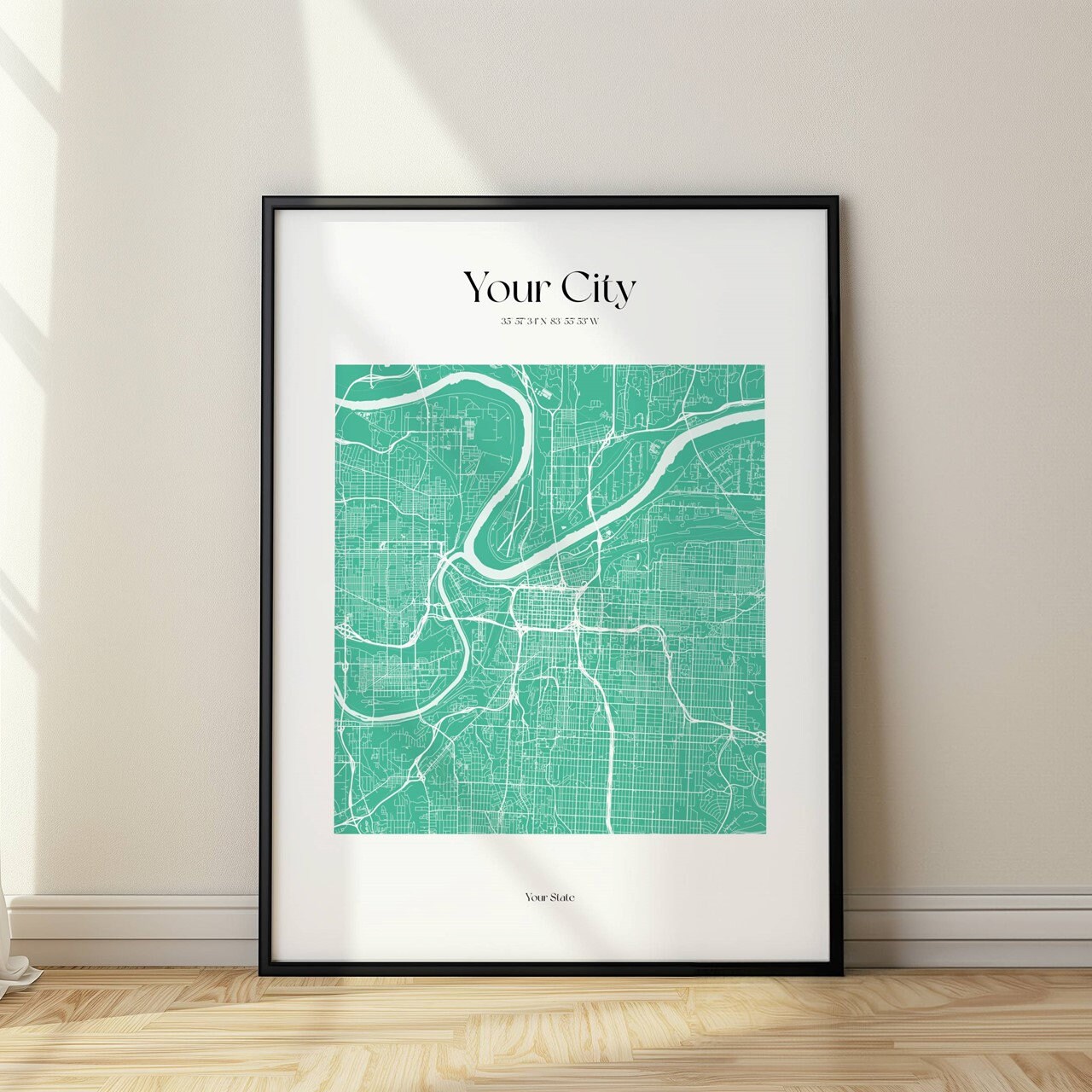 Map of Any City in Color of Your Favorite Place, Custom Map for Wall ...
