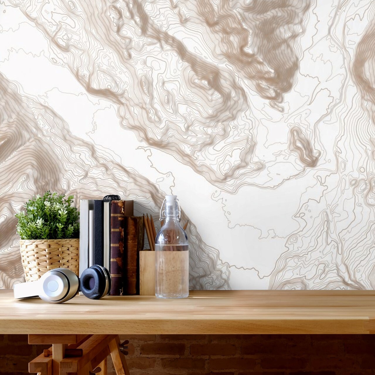 Wall Mural Custom Topographic Wall Peel and Stick Wallpaper Oversized ...