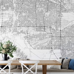 City Topographic Wallpaper Maps Peel and Stick Wall Mural Large Map of ...