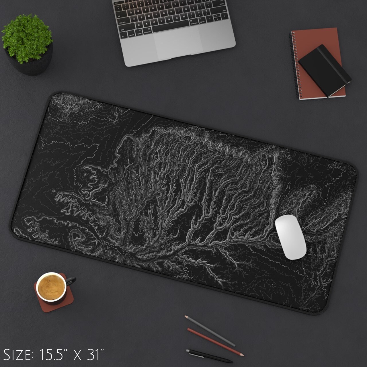 Custom Topographic Desk Mat Mouse Pad for Any Location in the World ...