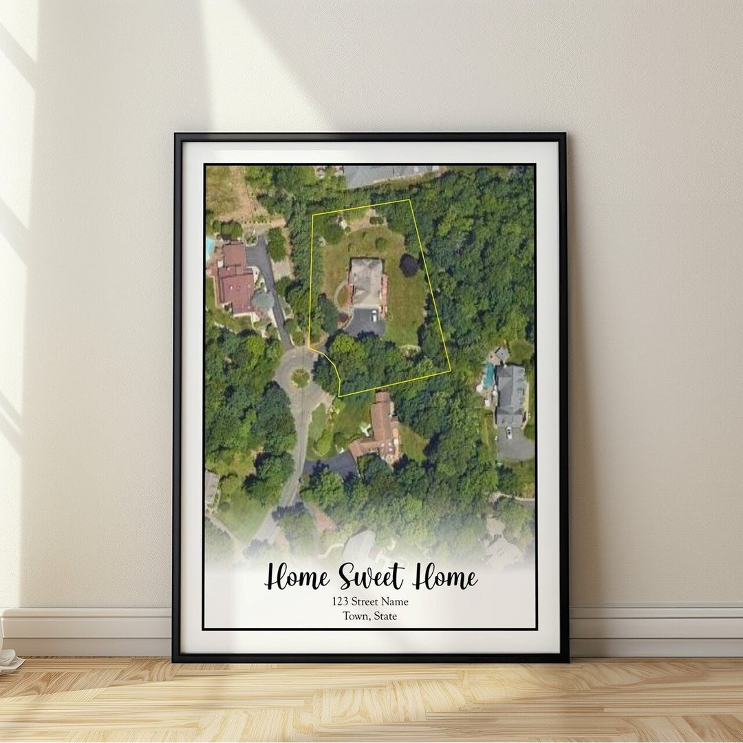 Custom Property Map Wall Art Housewarming Gift Parcel Map Realtor Gift ...