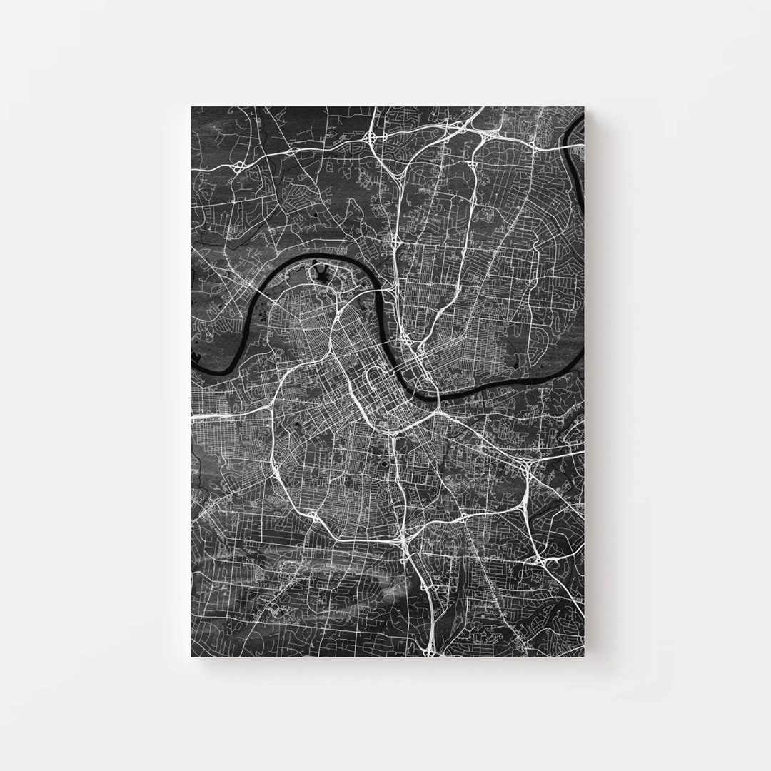 Custom Canvas Street Map of Any City or Place in the World, Chalkboard ...
