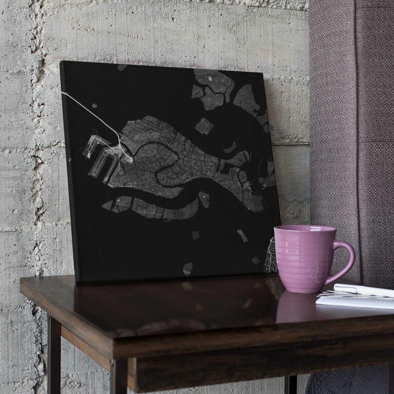 Canvas Street Map of Any City or Place in the World - Etsy