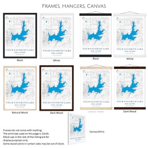 Custom Lake Map Print Lake Map Wall Art Custom Lake Decor Map of Lake ...