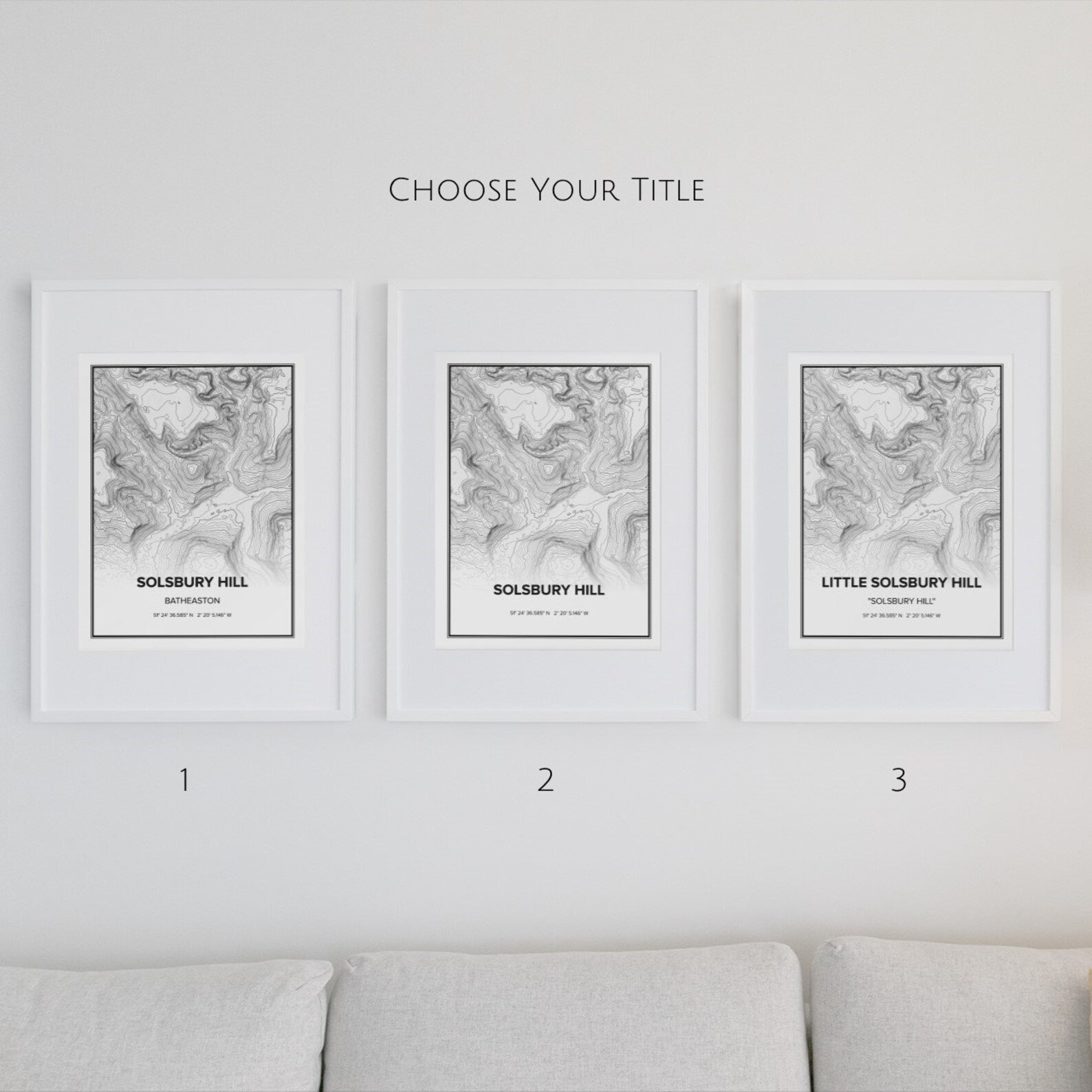 Peter Gabriel's Solsbury Hill Topographic Map Wall Art Map Home Office ...