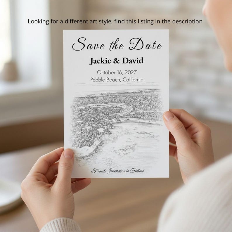 Custom Watercolor Save the Date | Scenic Wedding Location Art ...