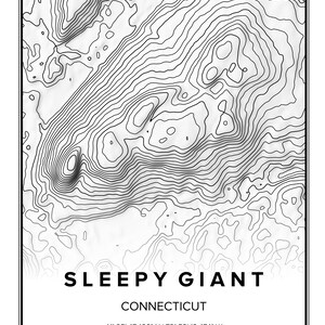 Sleepy Giant Connecticut Topographic Map Mount Carmel Wall Art Map Home ...
