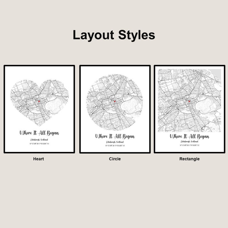 Where It All Began Our First Date Where We Met Map Engagement Gift ...