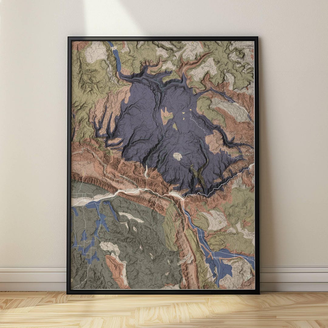 Custom Topographic Abstract Map Art of Anywhere in the United States ...