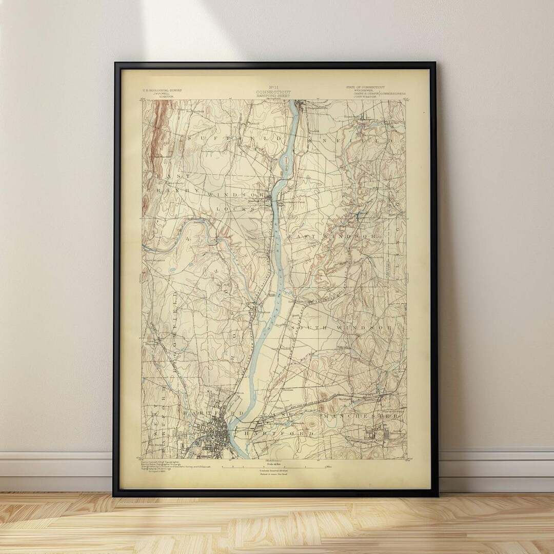 Vintage USGS Topographic Map Prints Historic Geological Survey Maps of ...
