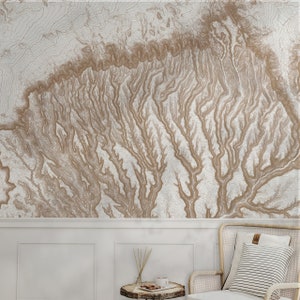Wall Mural Custom Topographic Wall Peel and Stick Wallpaper Oversized ...