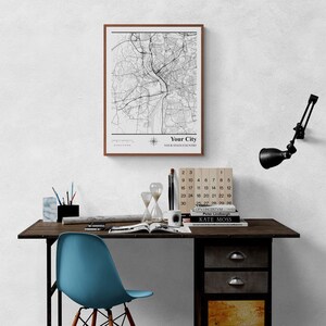 Map of Any City Town Favorite Place Custom Map Any City Any - Etsy