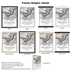 Custom Topographic Map of Anywhere in the World, Wall Art Hiking Map ...