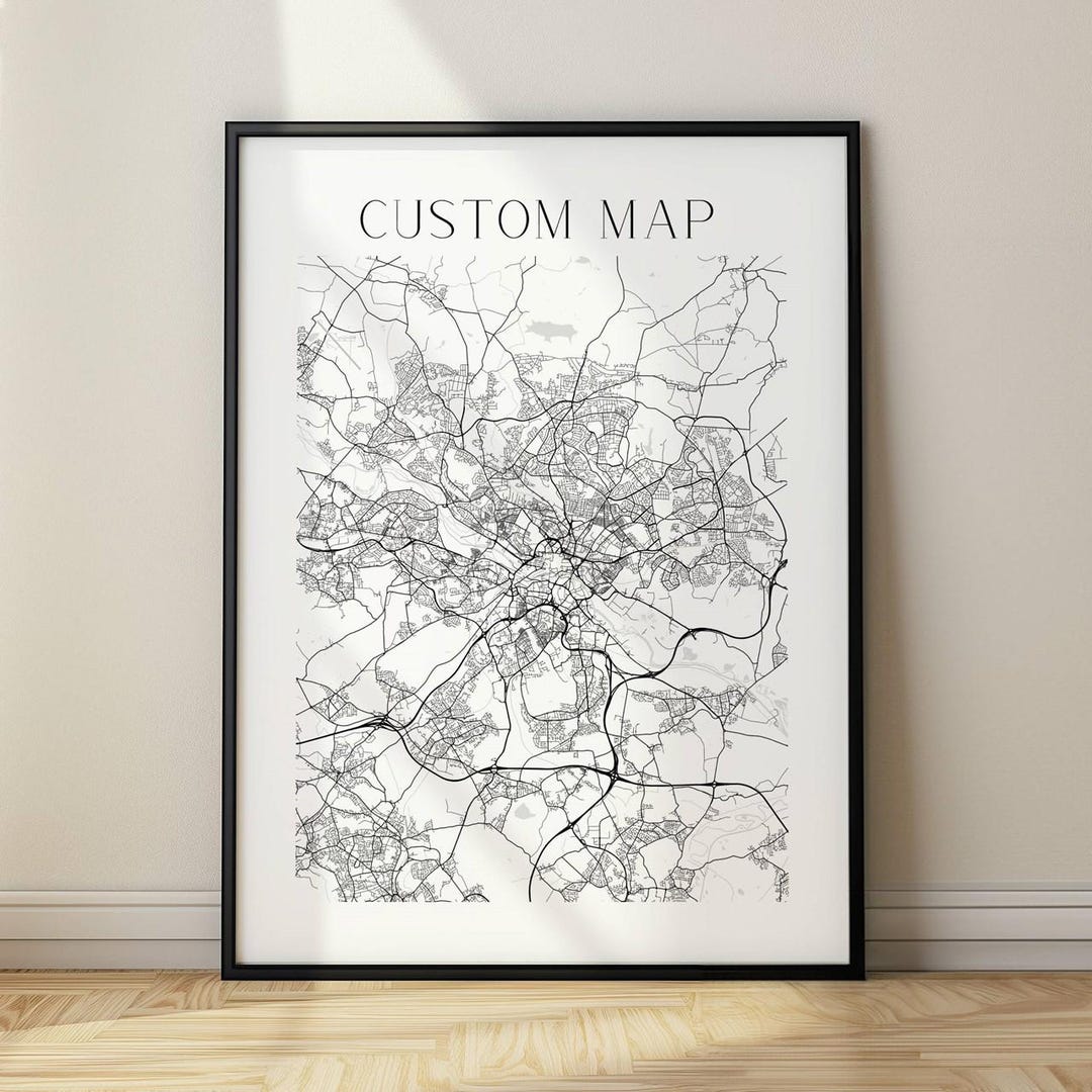 Custom Street Map, Personalized for Any Location, Travel Gallery Wall ...