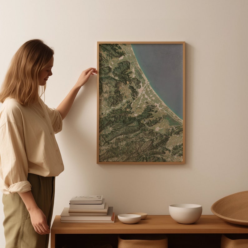 Custom Satellite Map With Enhanced Terrain and Roads for Anywhere in ...