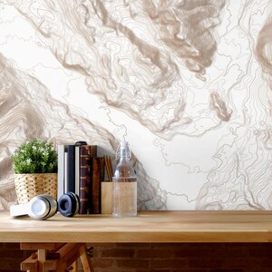 Wall Mural Custom Topographic Wall Peel and Stick Wallpaper Oversized ...