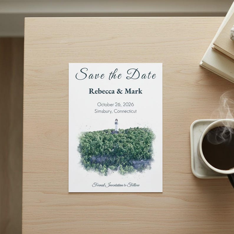 Custom Watercolor Save the Date | Scenic Wedding Location Art ...