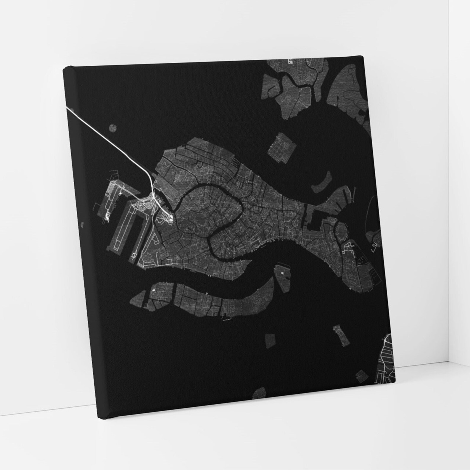 Canvas Street Map of Any City or Place in the World - Etsy