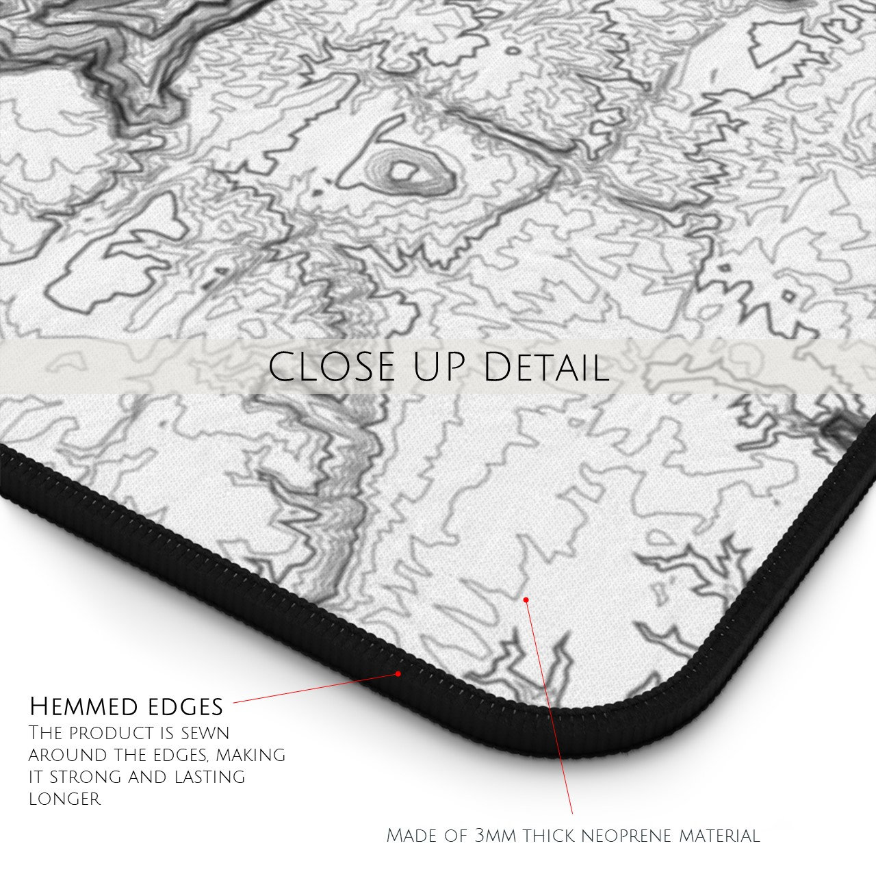 Custom Topographic Desk Mat Mouse Pad for Any Location in the World ...