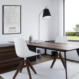 Avon Connecticut Town Street Wall Art Map Avon Minimalist Map - Etsy