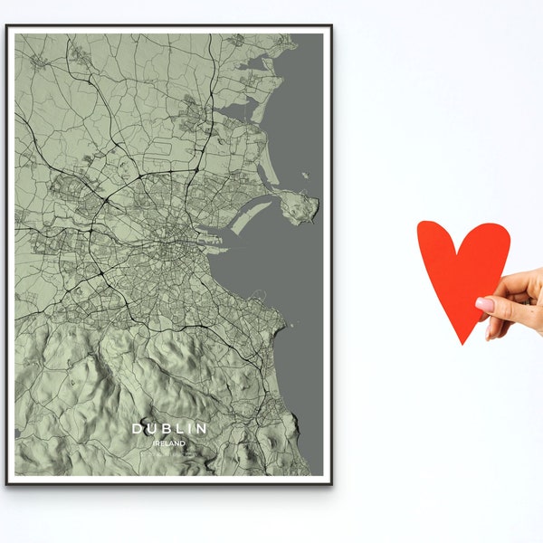 Dublin City Print, Street Map Art - Etsy