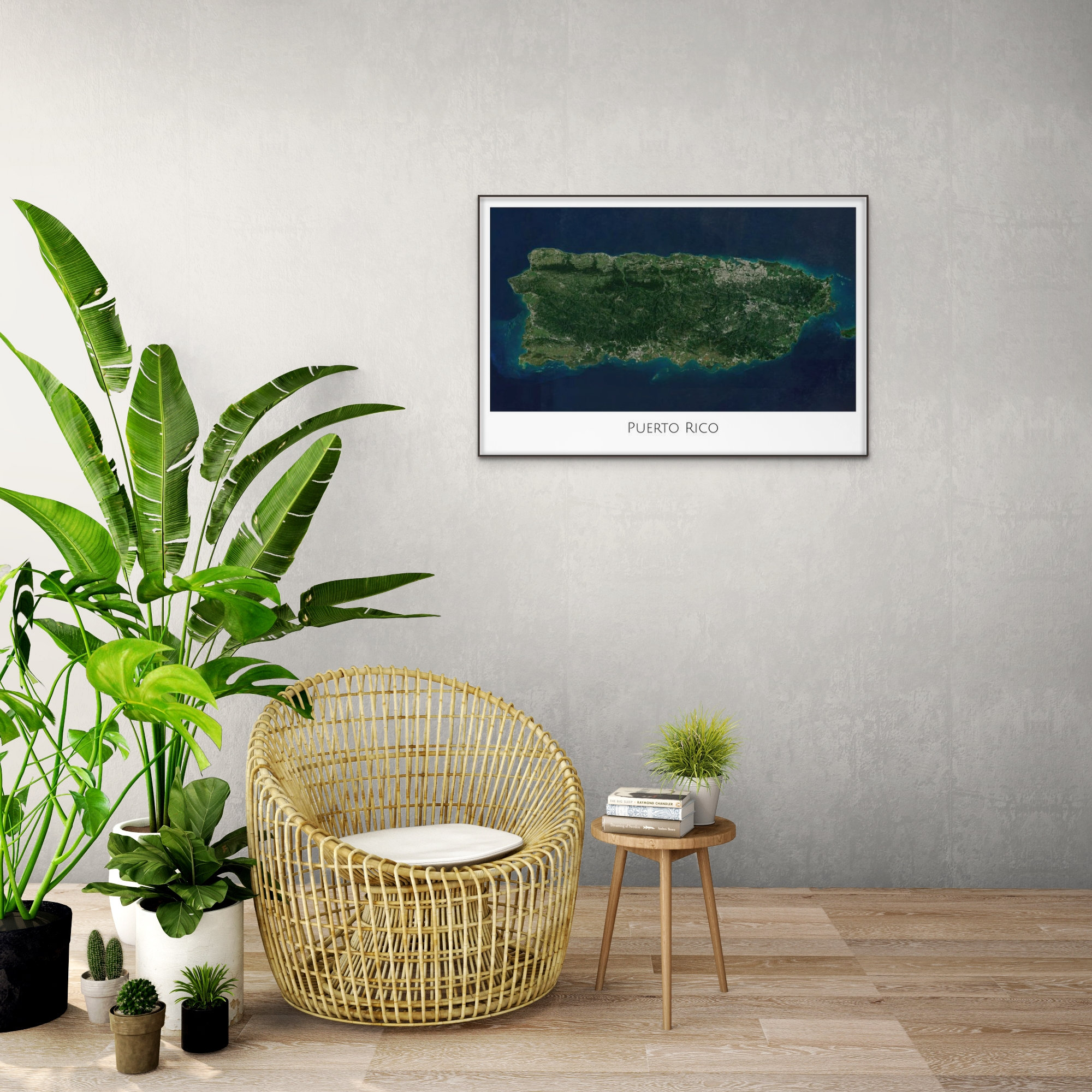 Puerto Rico Satellite Map Poster, Print or Digital Download, Wall Art ...