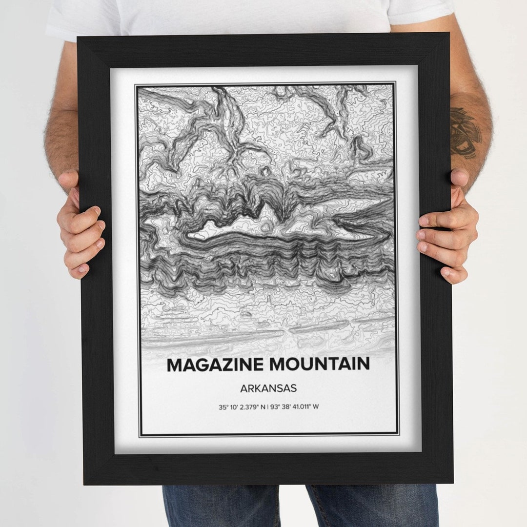 Magazine Mountain Arkansas Topographic Map Mount Magazine - Etsy