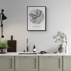 Custom Topographic Map of Anywhere in the World, Wall Art Hiking Map ...