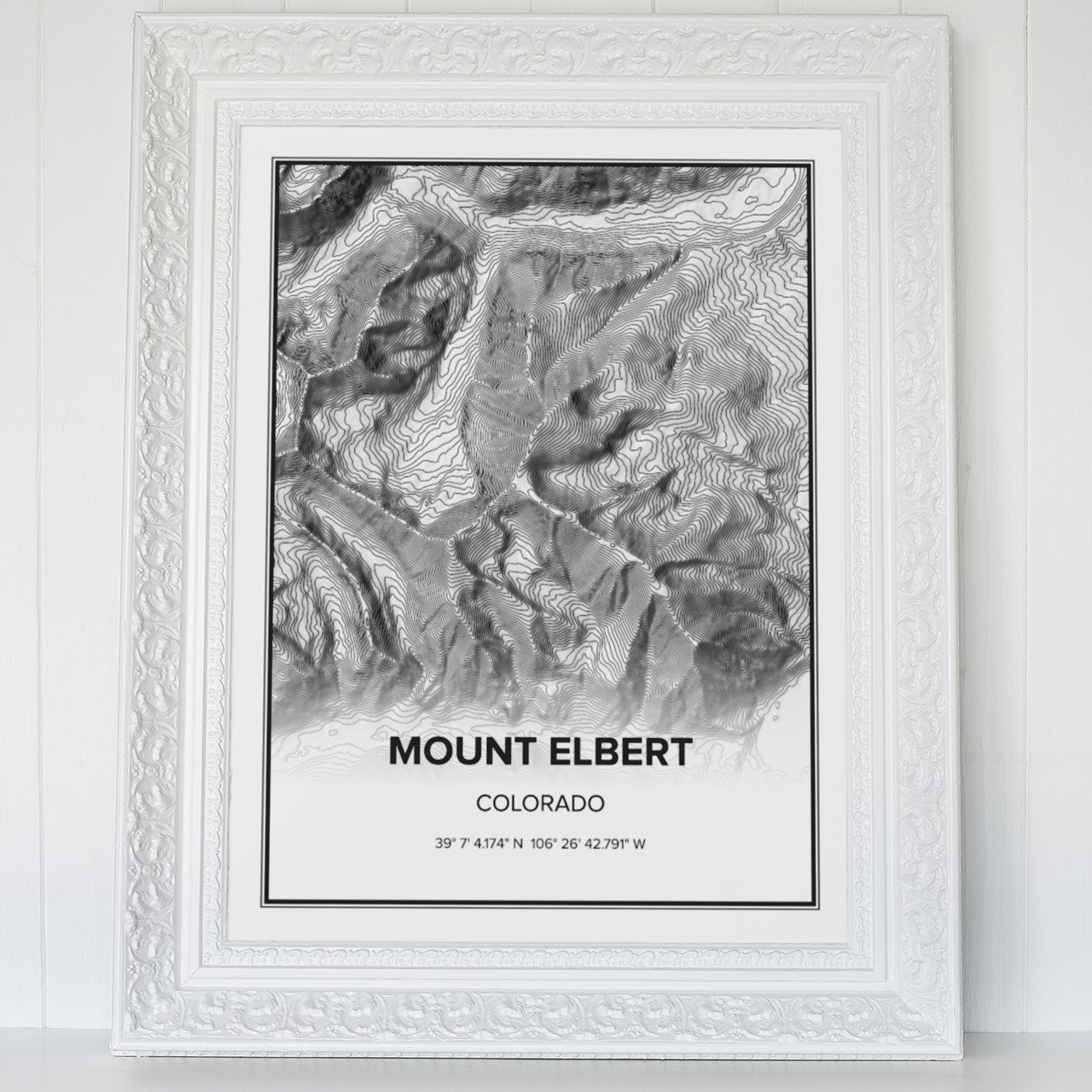 Mount Elbert Colorado Topographic Map Rocky Mountains Wall Art Map Home ...
