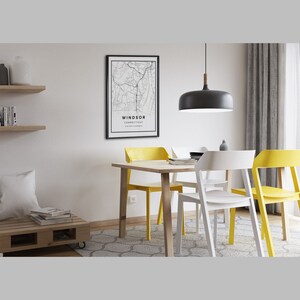 Windsor Connecticut City Street Wall Art Map Windsor Minimalist Map ...