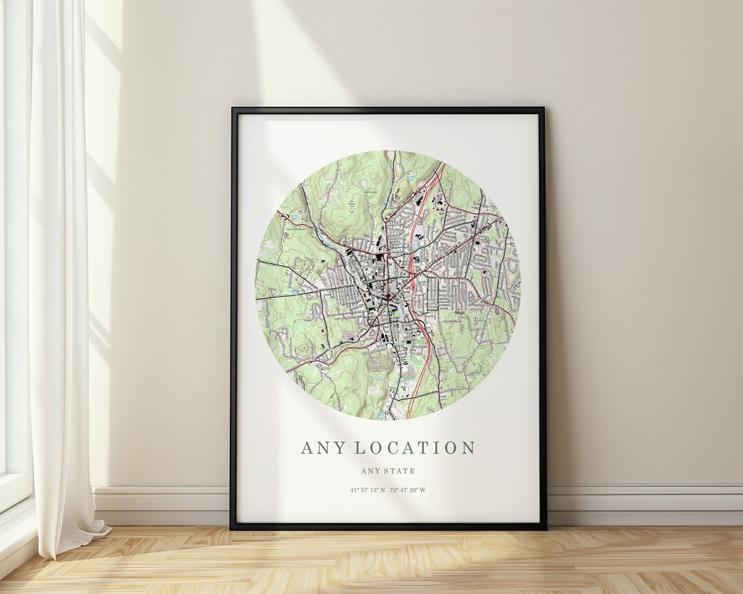 Custom Topo Map for Anywhere in the World USGS Topo Map Style for a ...