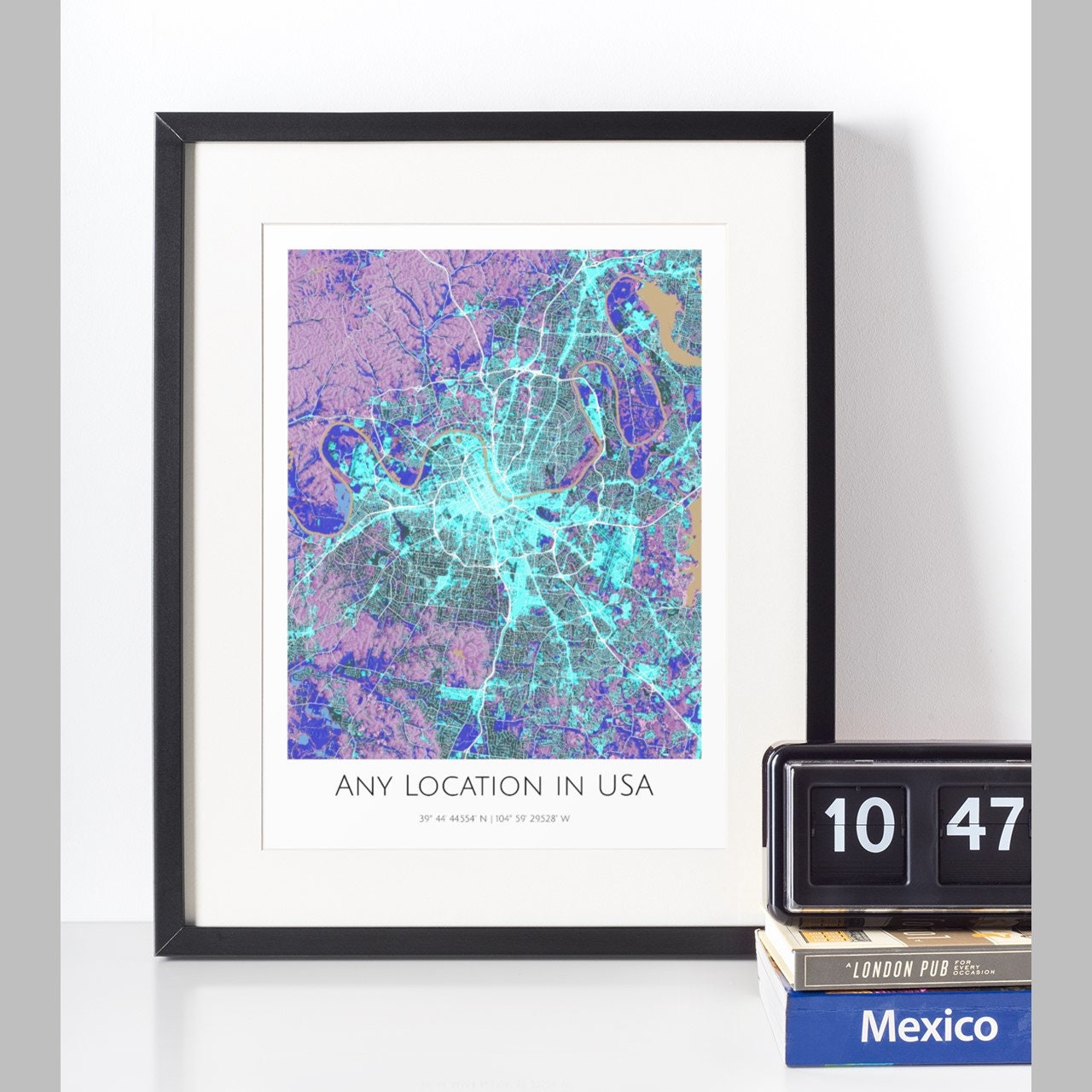 Custom Abstract Map Art for Any Location in USA Colorful Map - Etsy