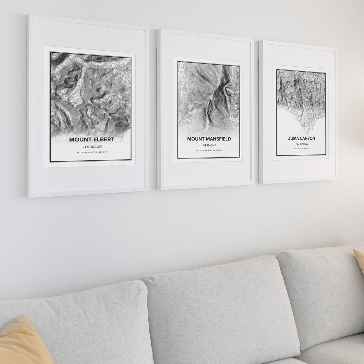 Mount Elbert Colorado Topographic Map Rocky Mountains Wall Art Map Home ...