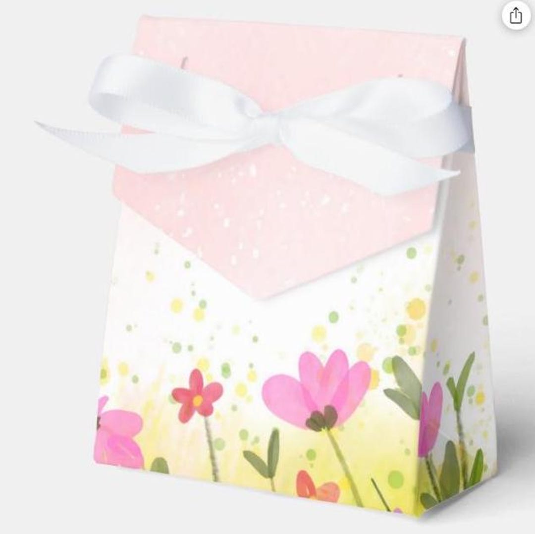 10 Premium Tent Favor Boxes in White Ribbon for Weddings, Showers ...