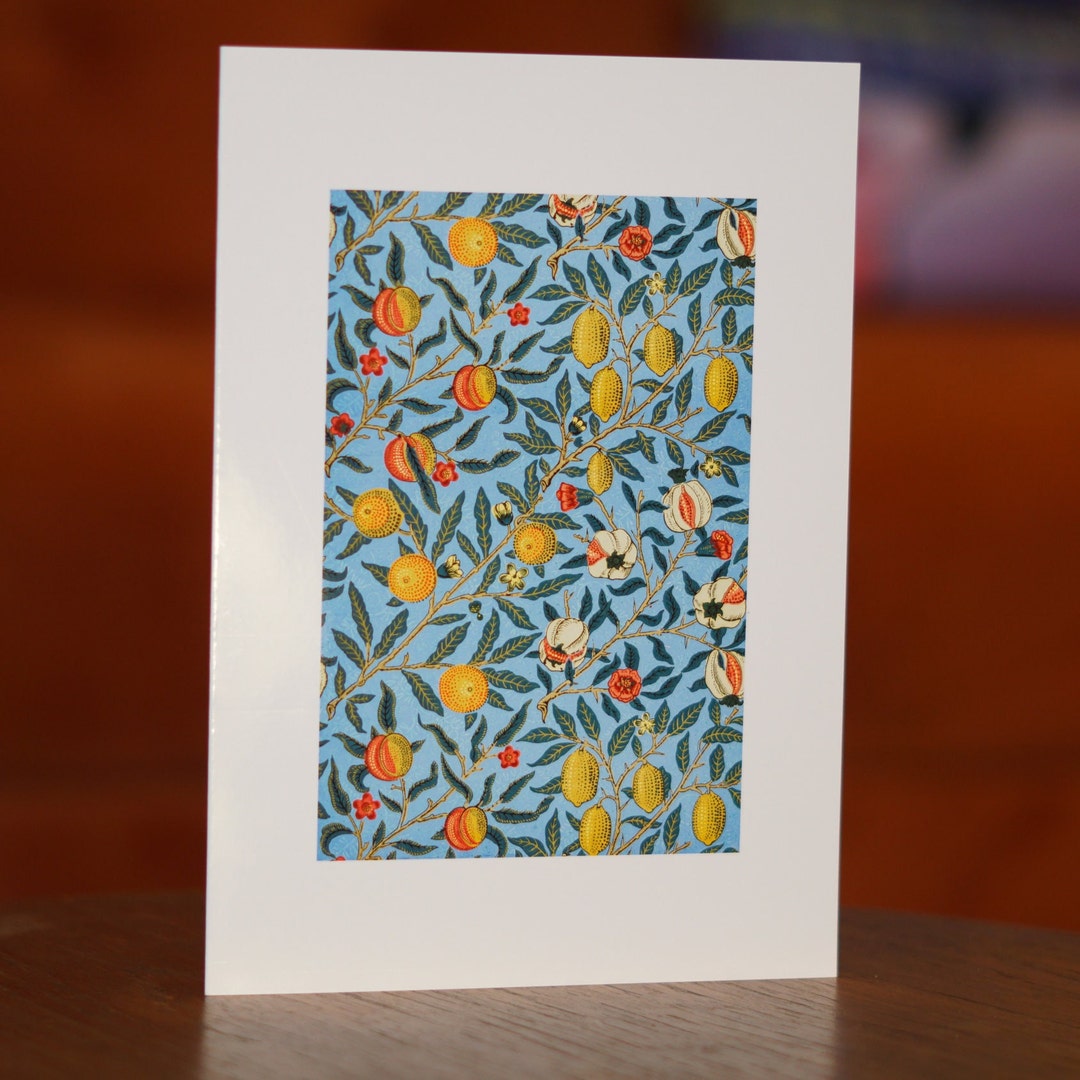 William Morris Four Fruits Greeting Card Blank Card, A5 Vintage Print ...