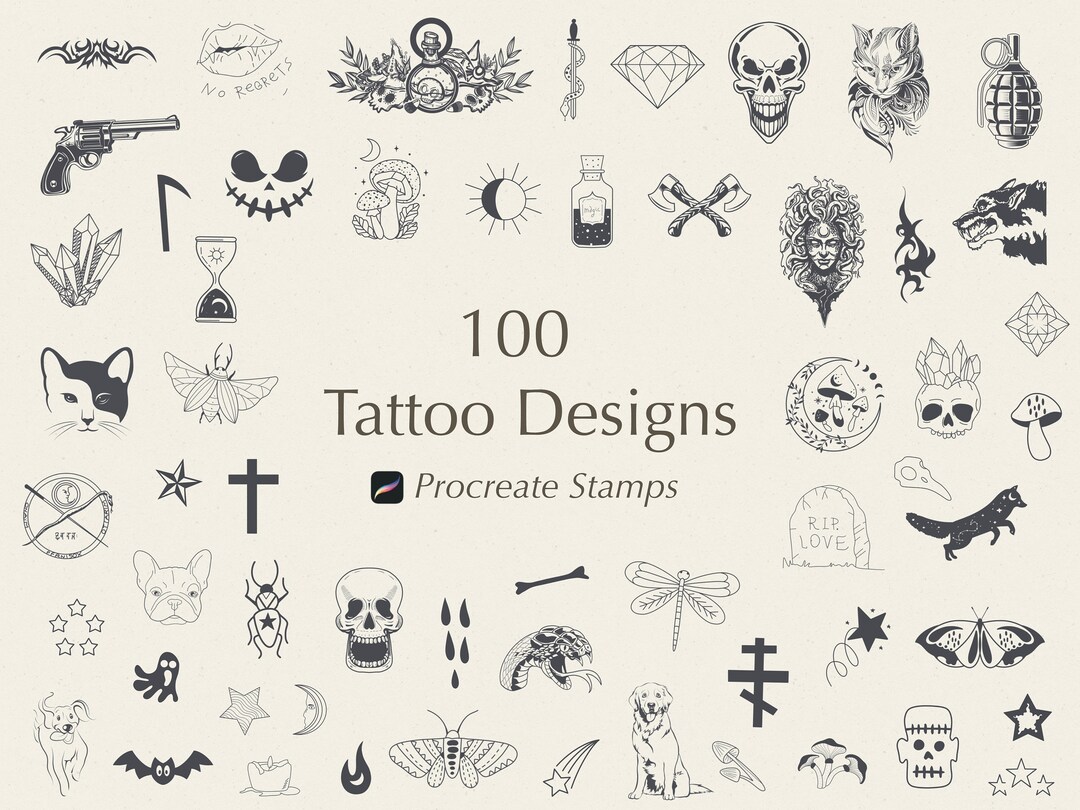 Procreate Tattoo Stamps Tattoo Stamps Tattoo Stencil Procreate Stamps ...