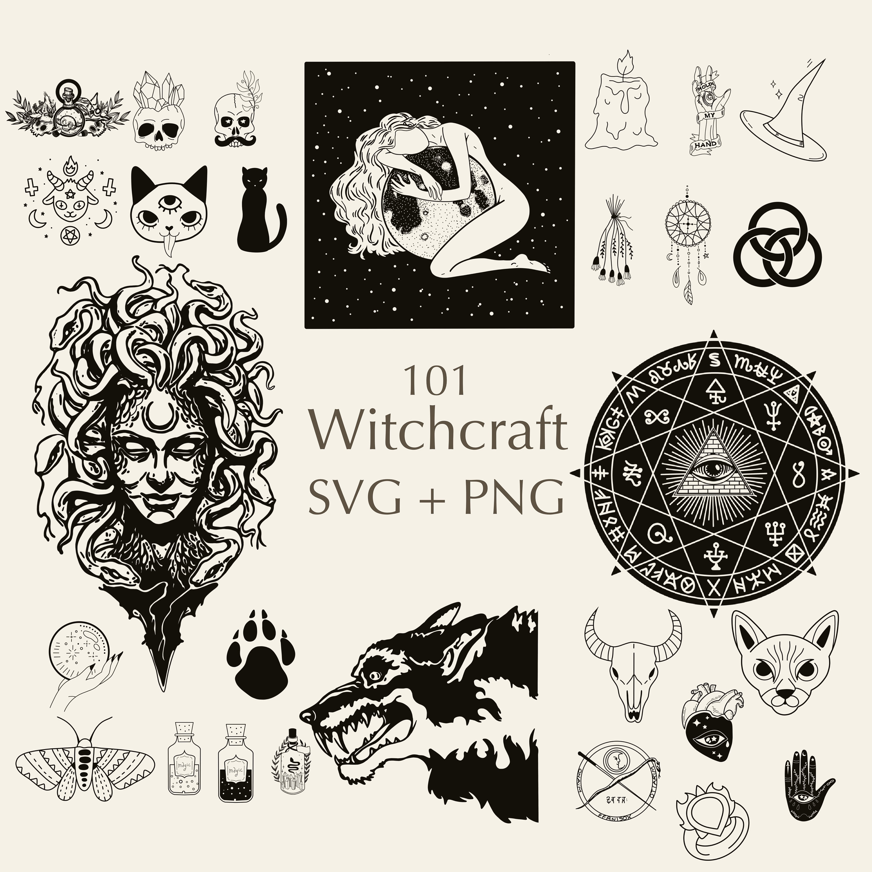 101 Witchcraft Svg Bundle Witch Svg Designs Dark Soul Svg Mystical Svg ...