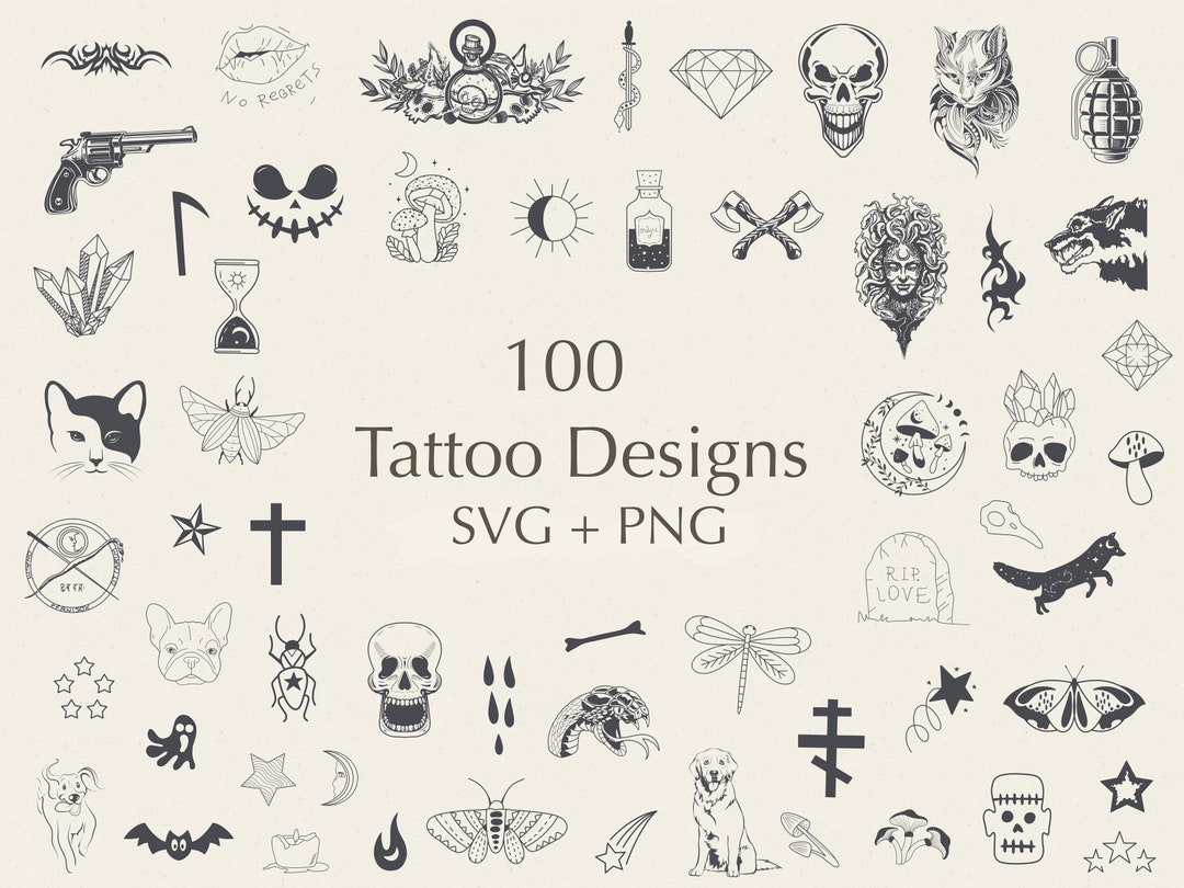 Tattoo Svg Bundle Tattoo Stencil Tattoo Png Skull Svg Commercial Use ...