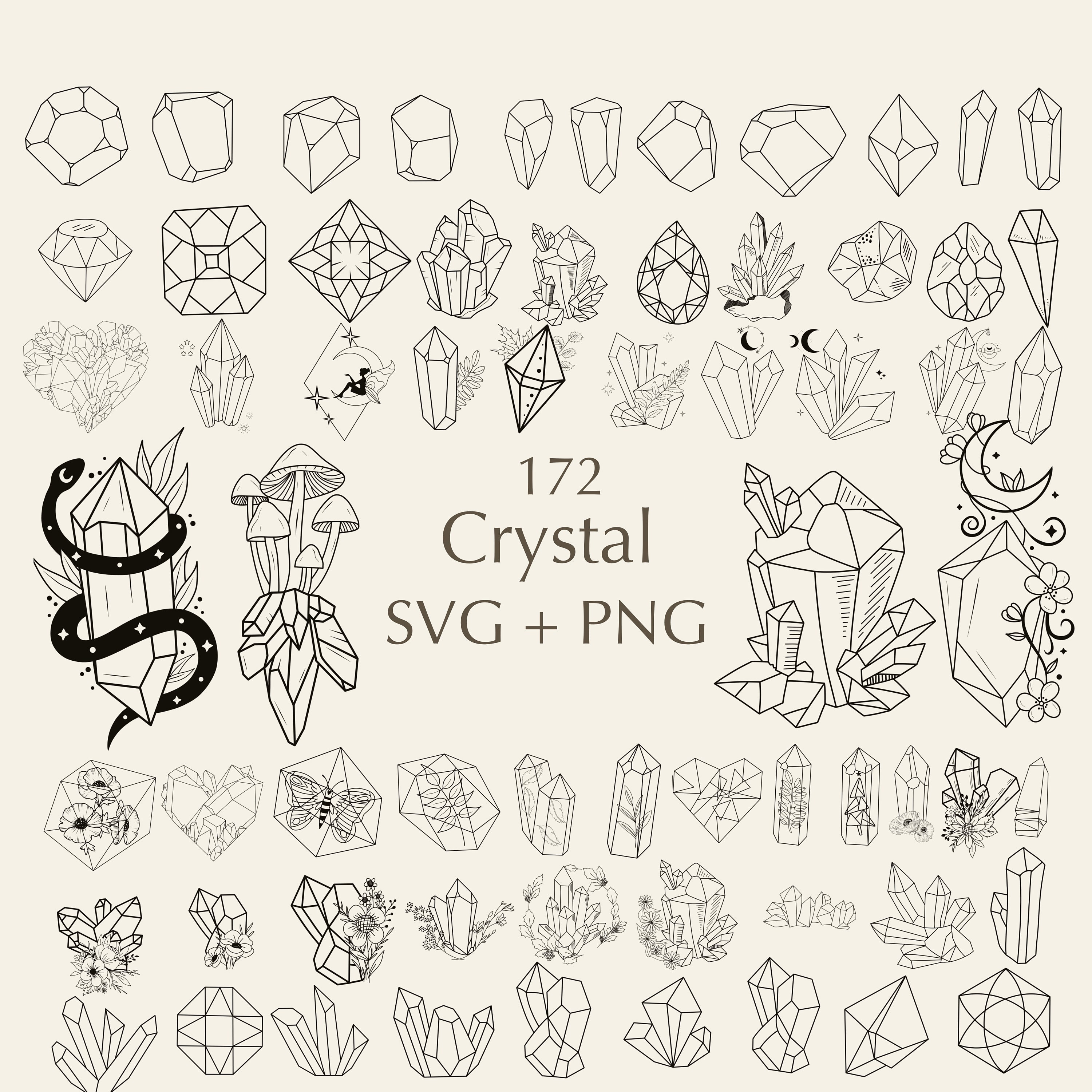 Crystal SVG, Diamond Svg, Witchcraft Svg, Mystical Svg, Gemstone Svg ...