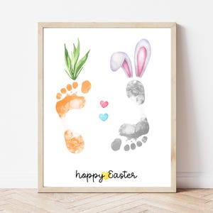 Hoppy Easter Footprint Art, Easter Handprint Art, Infant Craft, Easter ...