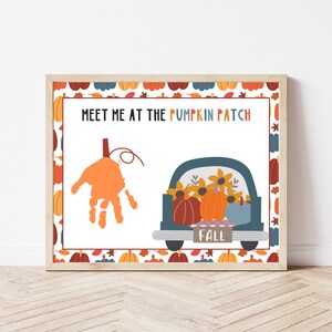 Fall Handprint Craft, Halloween Pumpkin Handprint Art, Thanksgiving ...