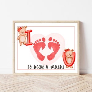 Teddy Bear Valentine, Valentine Handprint, Handprint Art, Footprint ...