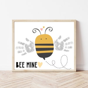 Bee Mine Valentine Handprint, Handprint Art, Handprint Footprint Craft ...