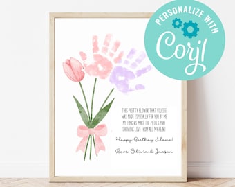 Handprint Art, Mothers Day Handprint, Valentine Handprint, Editable ...