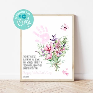 Personalized Handprint Art, Editable Handprint Template, Valentine ...
