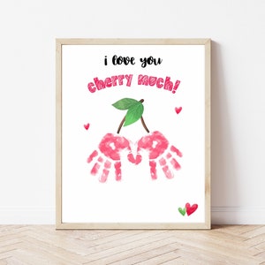 I Love You Cherry Much Handprint Art, Valentine Handprint Craft, Kids ...
