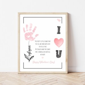 Personalized Valentines Handprint Art, Personalized Valentines Gift ...